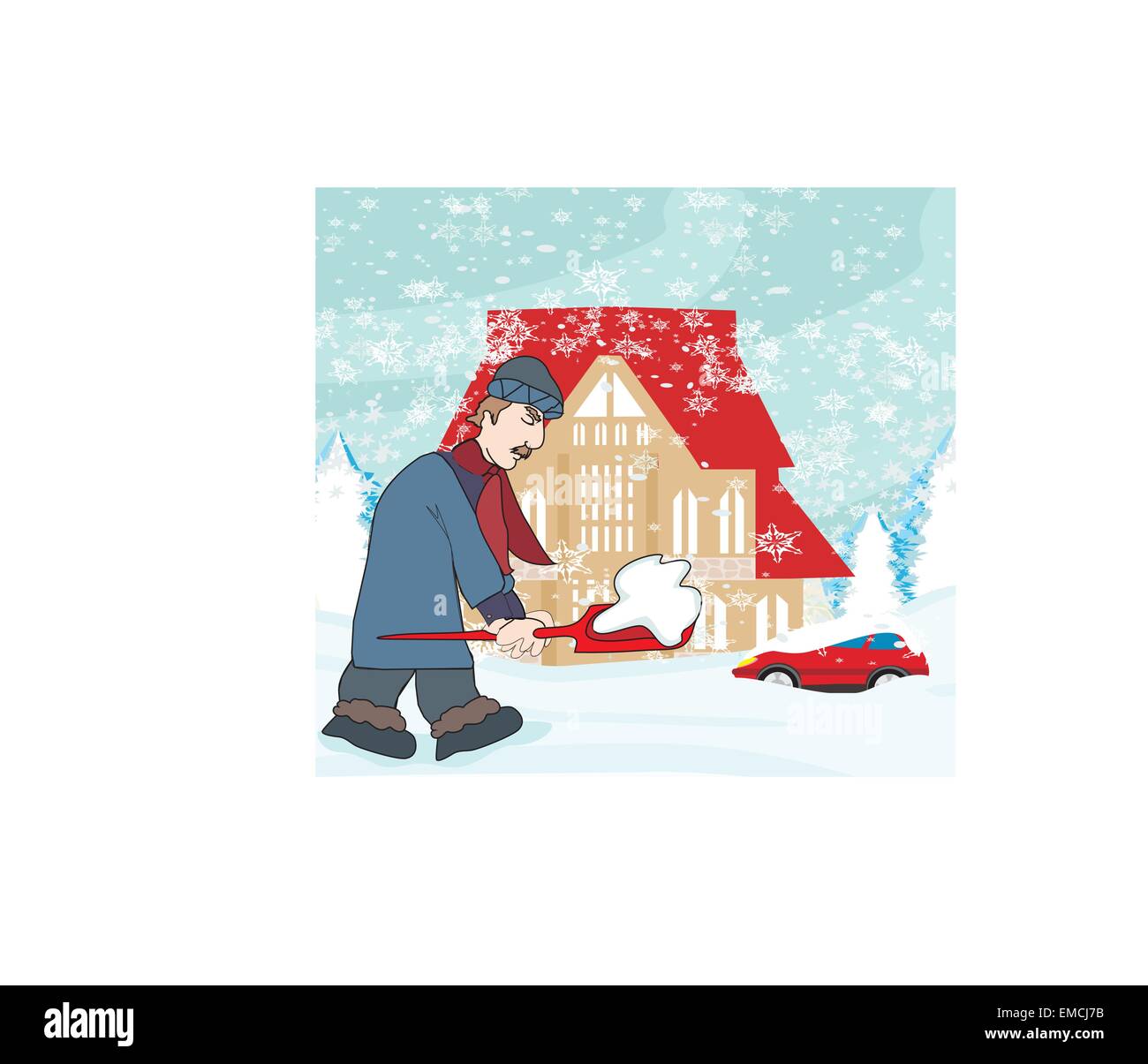 Man shoveling snow Stock Vector Image & Art - Alamy