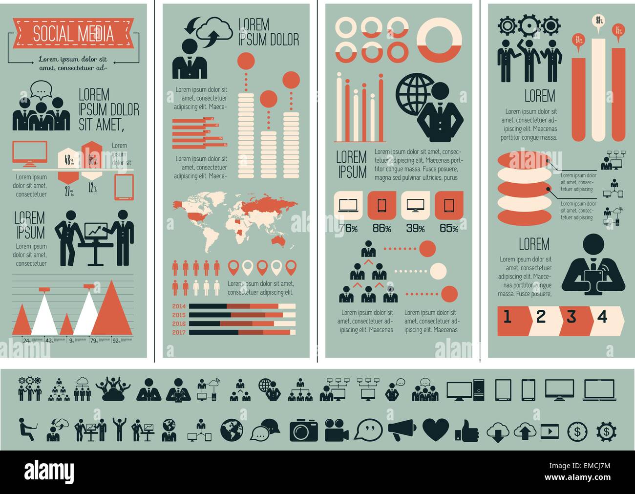 Social Media Infographic Template Stock Vector Image & Art - Alamy