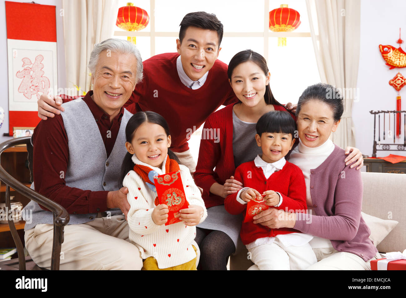 Happy family reunion Stock Photo - Alamy