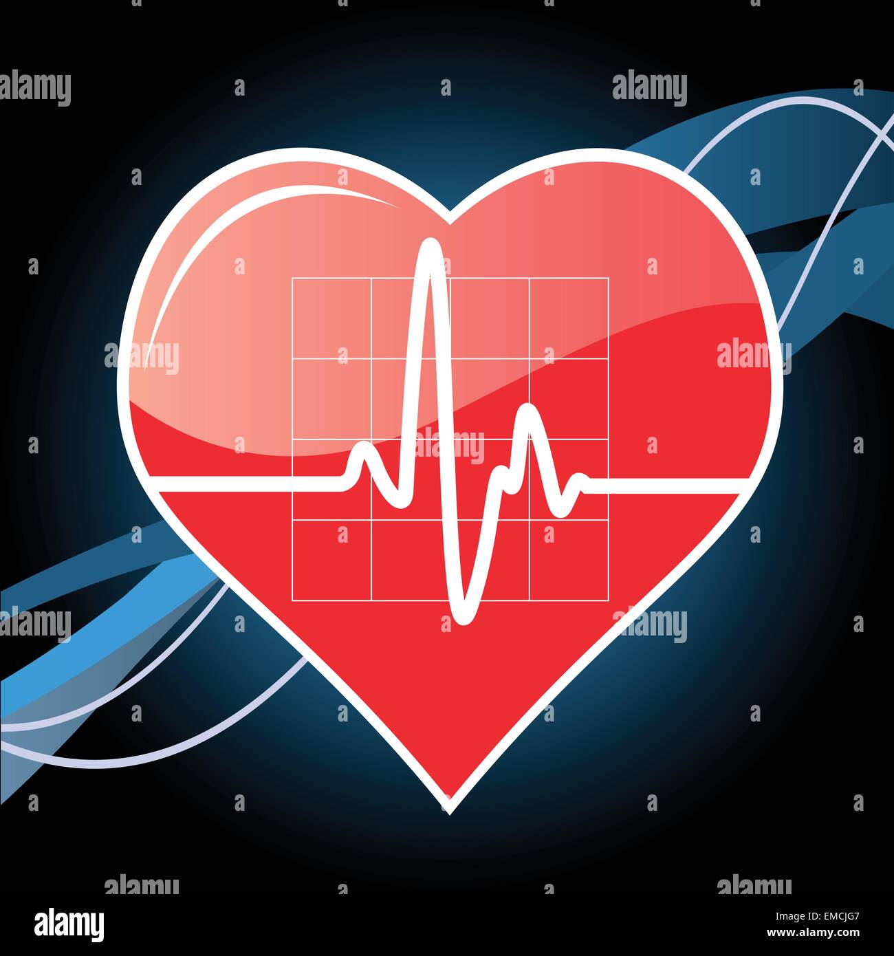 Heart ecg Stock Vector Images - Alamy