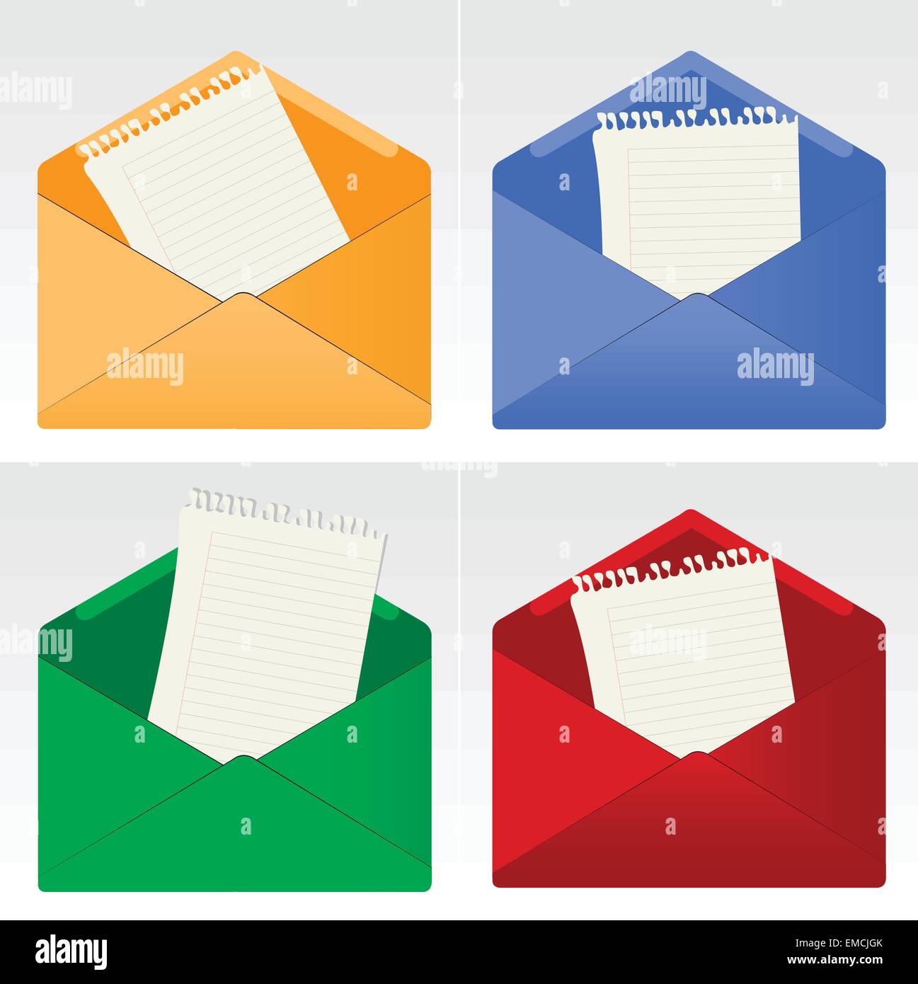 Mail envelopes set hi-res stock photography and images - Alamy