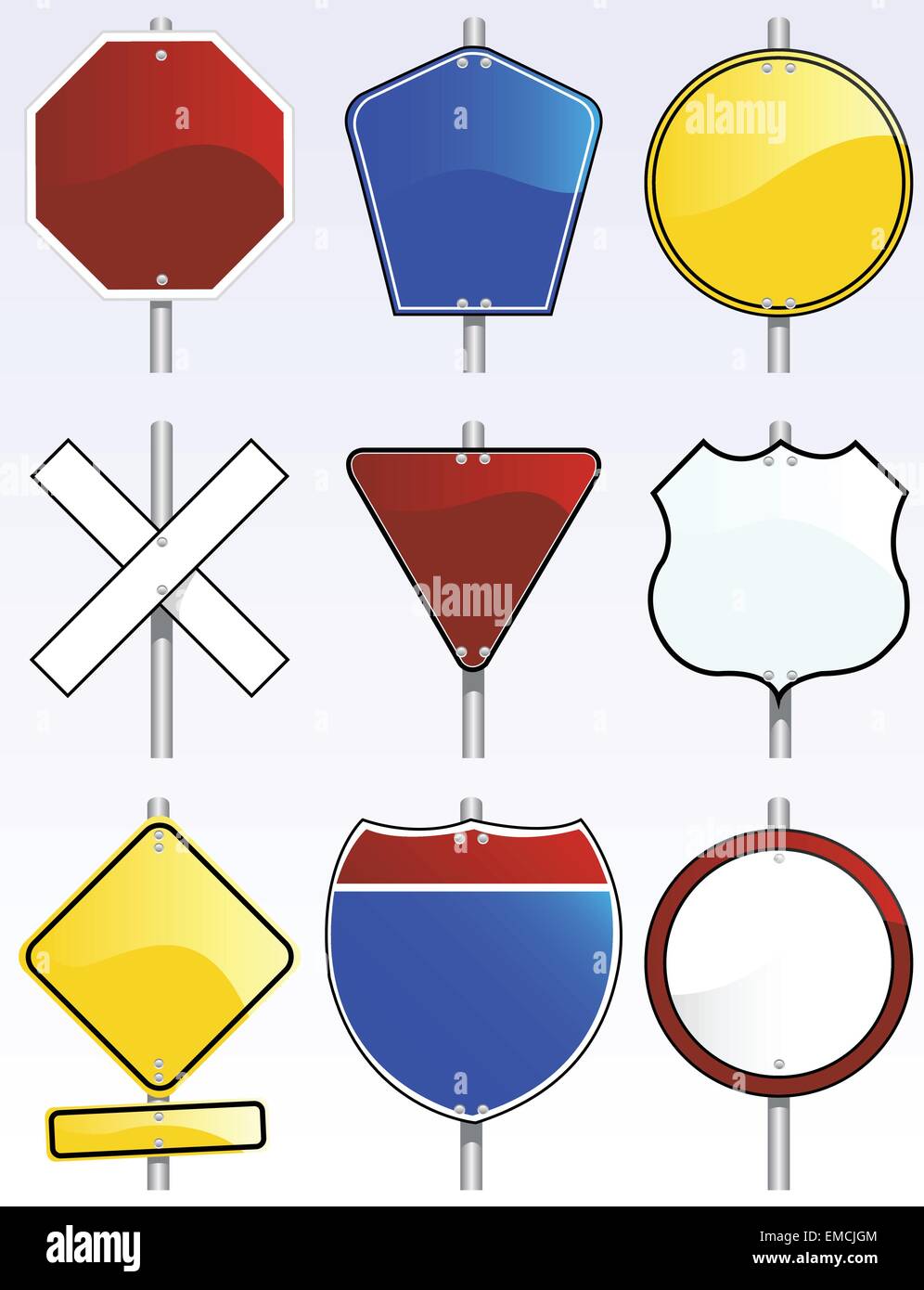 Highway signs stop railroad crossing Stock Vector Images - Alamy