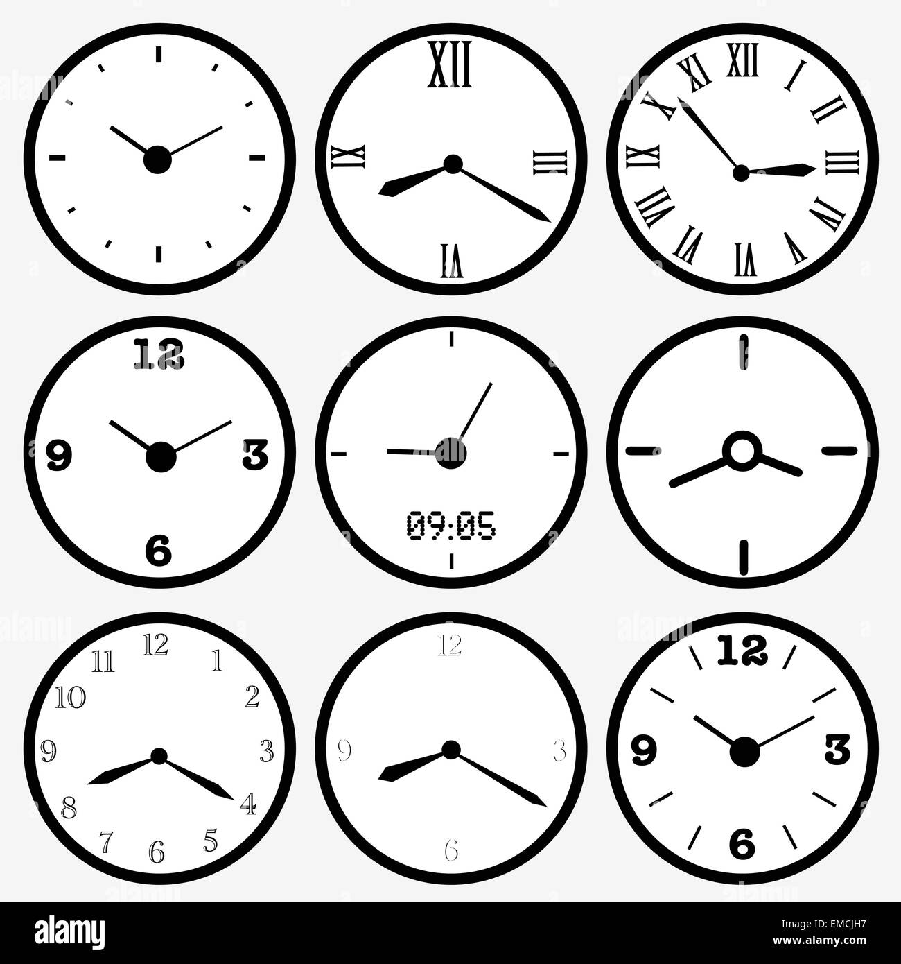 Clock clocks Black and White Stock Photos & Images - Alamy