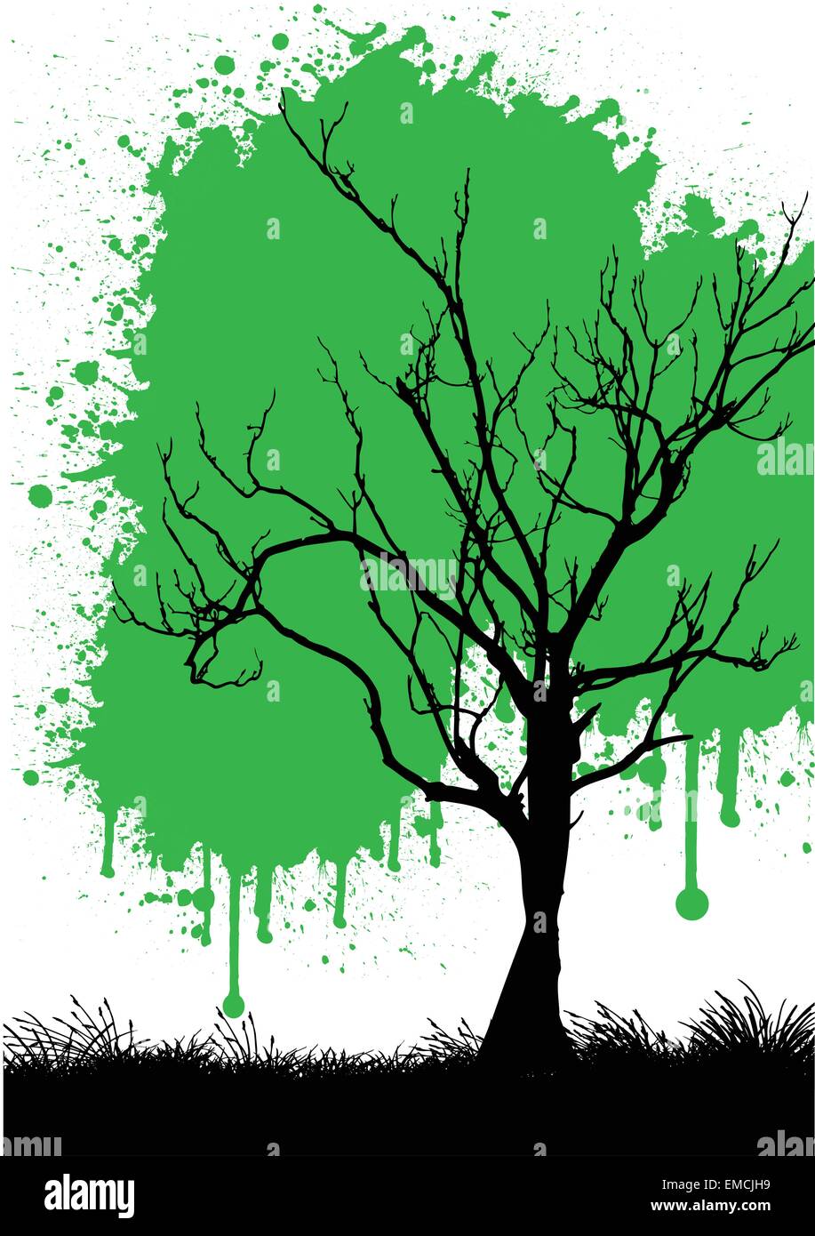 Grunge illustration tree hi-res stock photography and images - Alamy