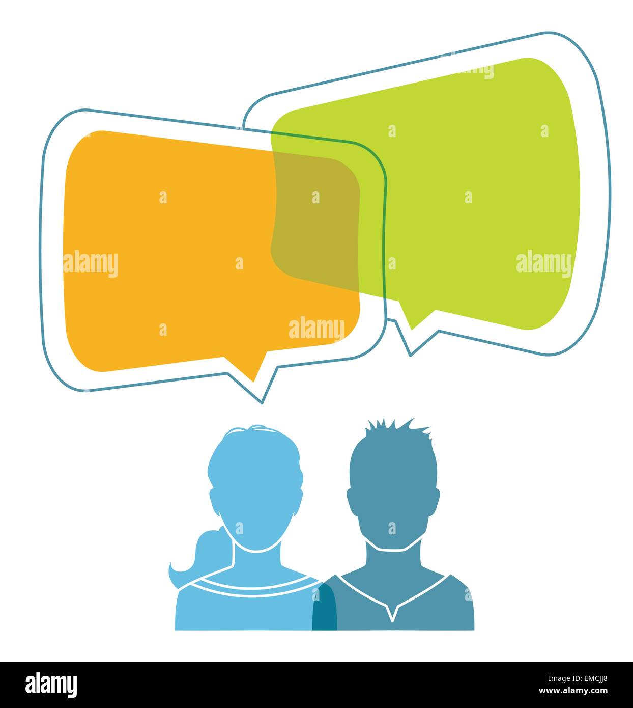 Cartoon people social media bubble Cut Out Stock Images & Pictures - Alamy
