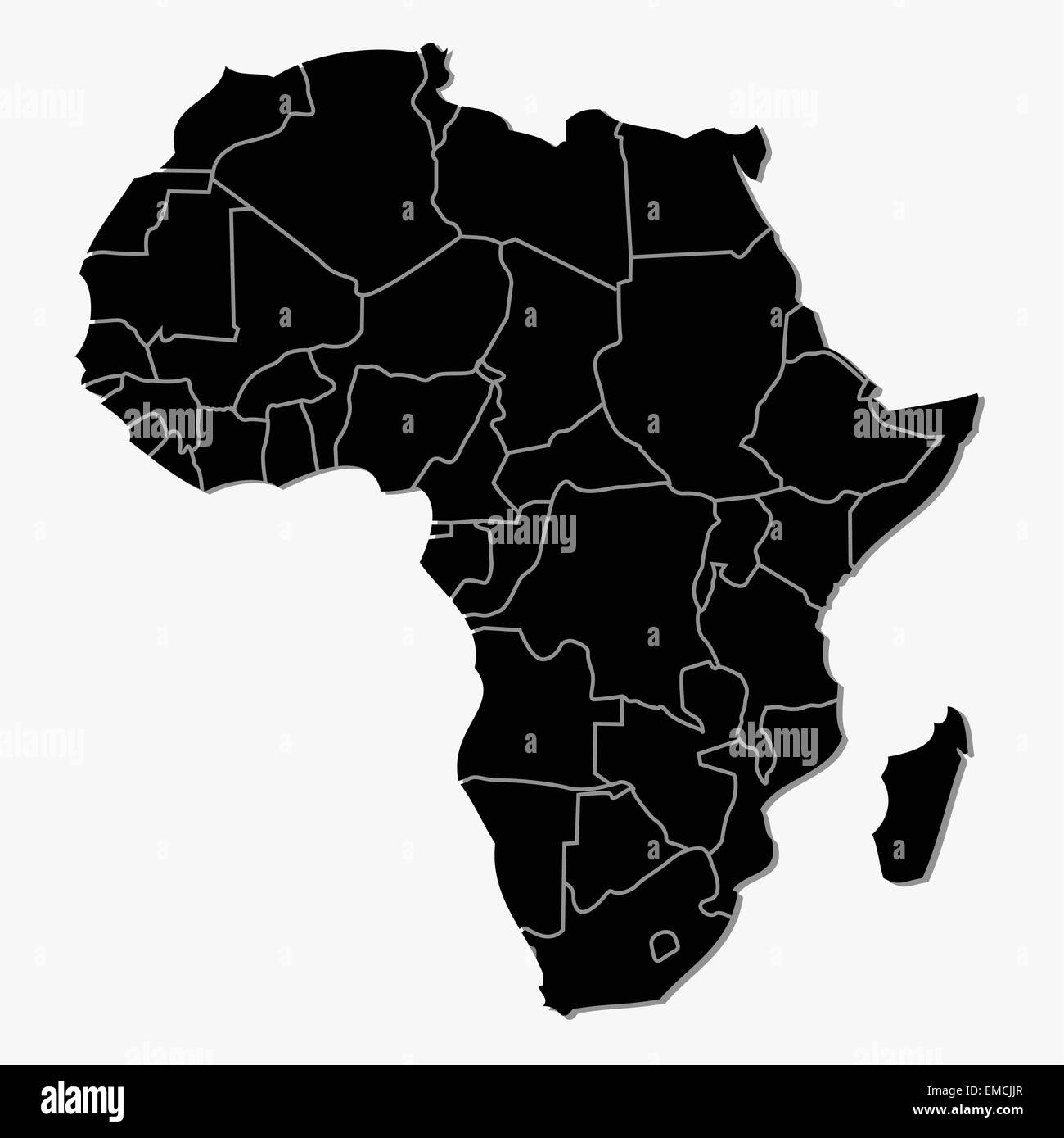 Africa map vector hi-res stock photography and images - Alamy