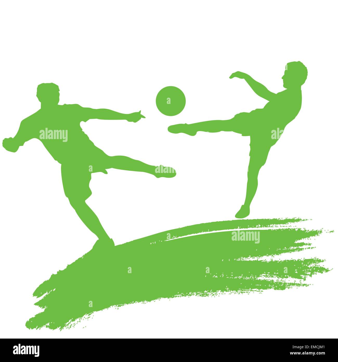 Soccer players silhouette Stock Vector Images - Alamy