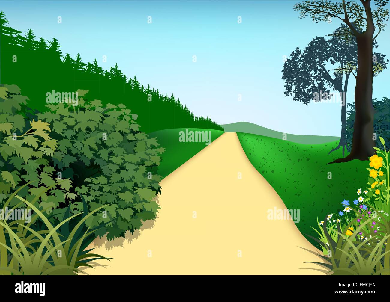 Landscape cartoon background Stock Vector Images - Alamy