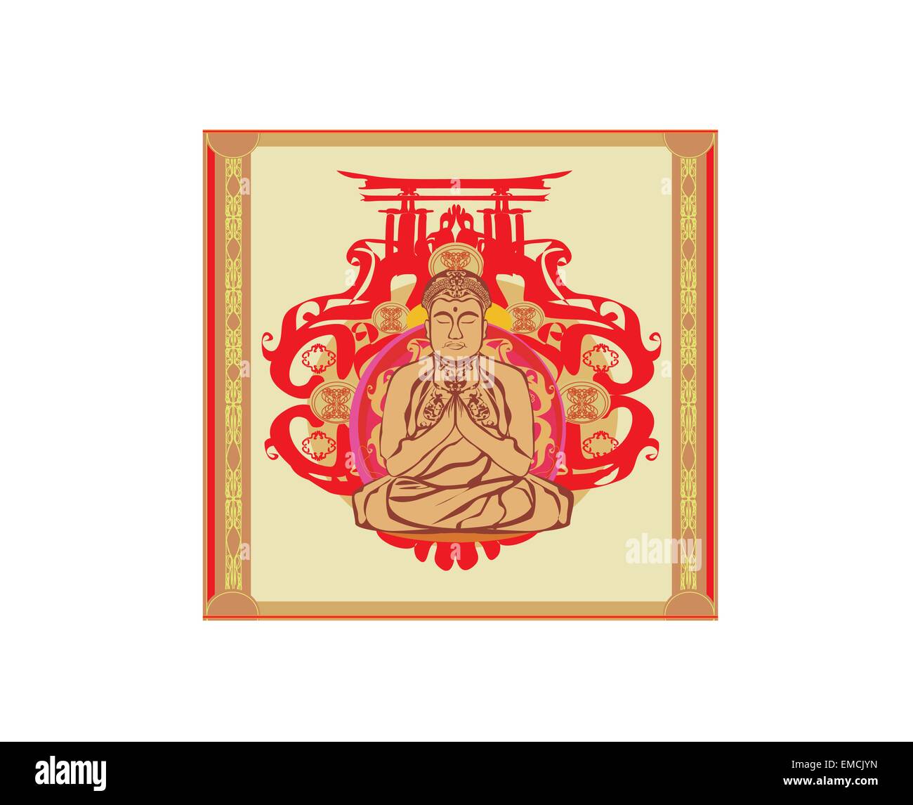 Buddha - abstract background, beautiful ornament card Stock Vector ...