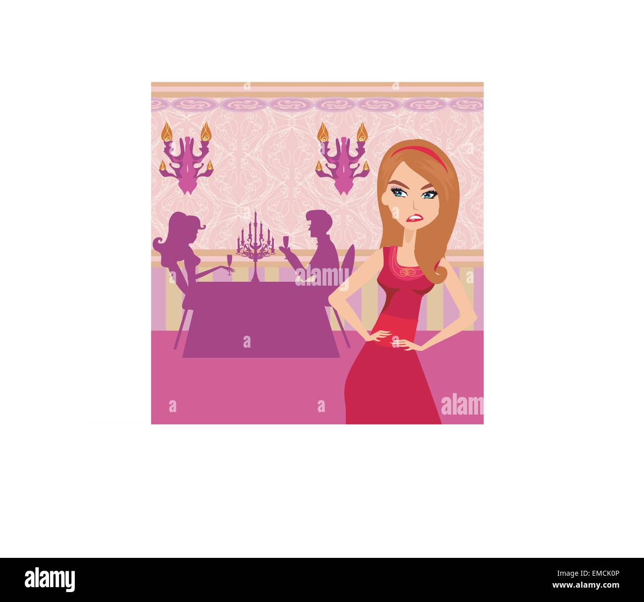 Silhouette woman cafe Stock Vector Images - Alamy