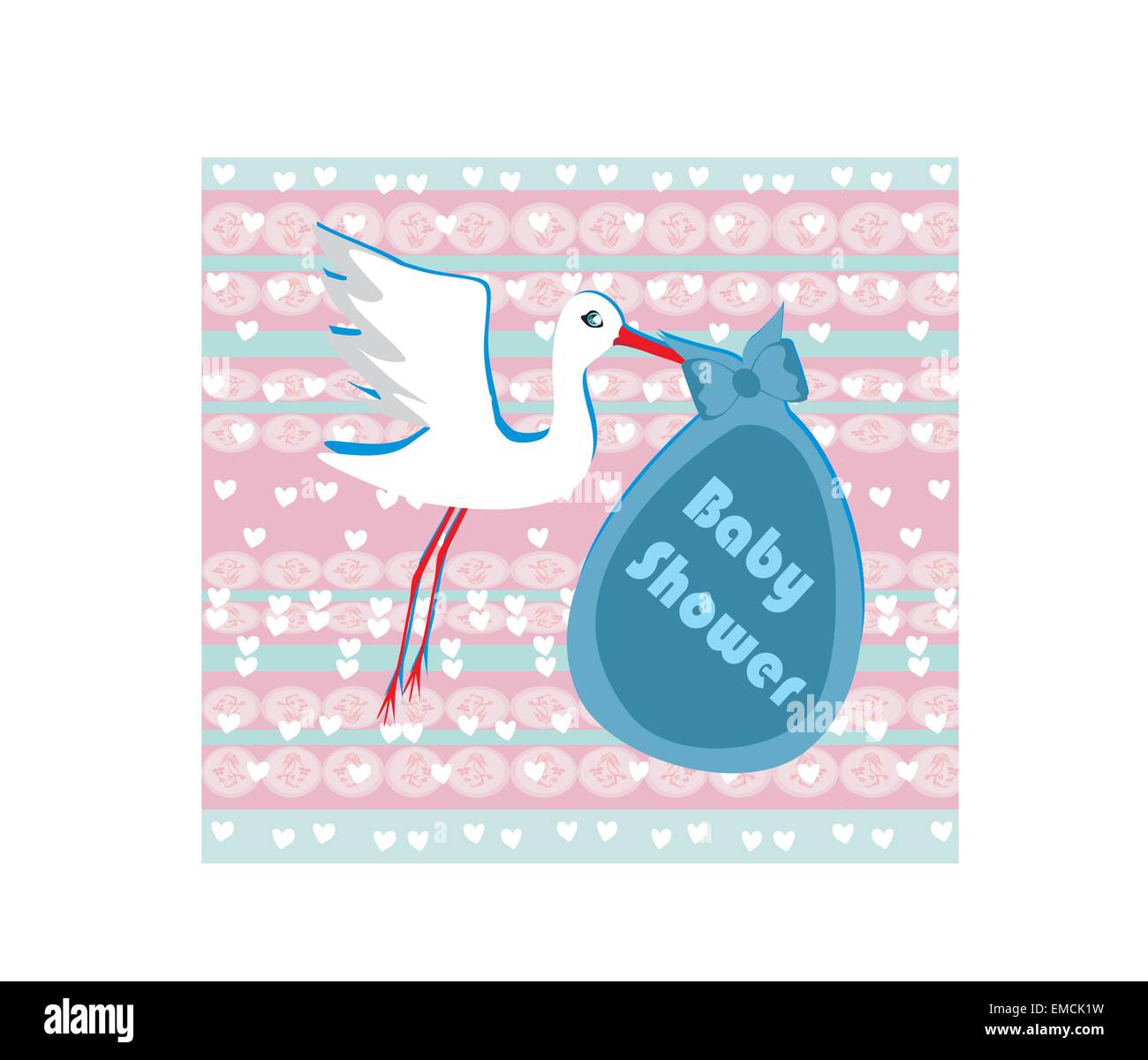 baby shower invitation template - Baby Boy arrival announcement Stock ...