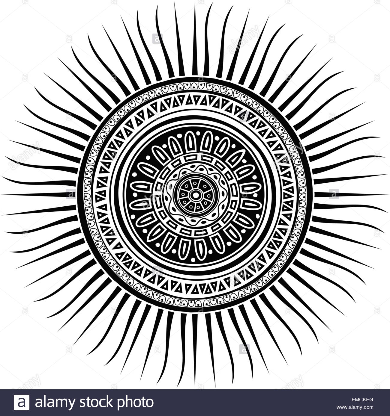 Mayan sun symbol Stock Vector Art & Illustration, Vector Image ...