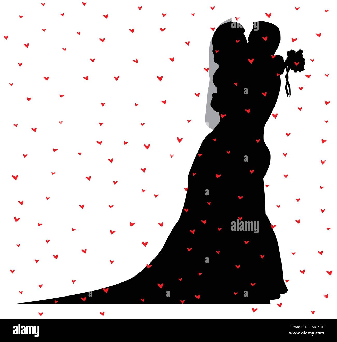 Bride groom kissing wedding Cut Out Stock Images & Pictures - Alamy