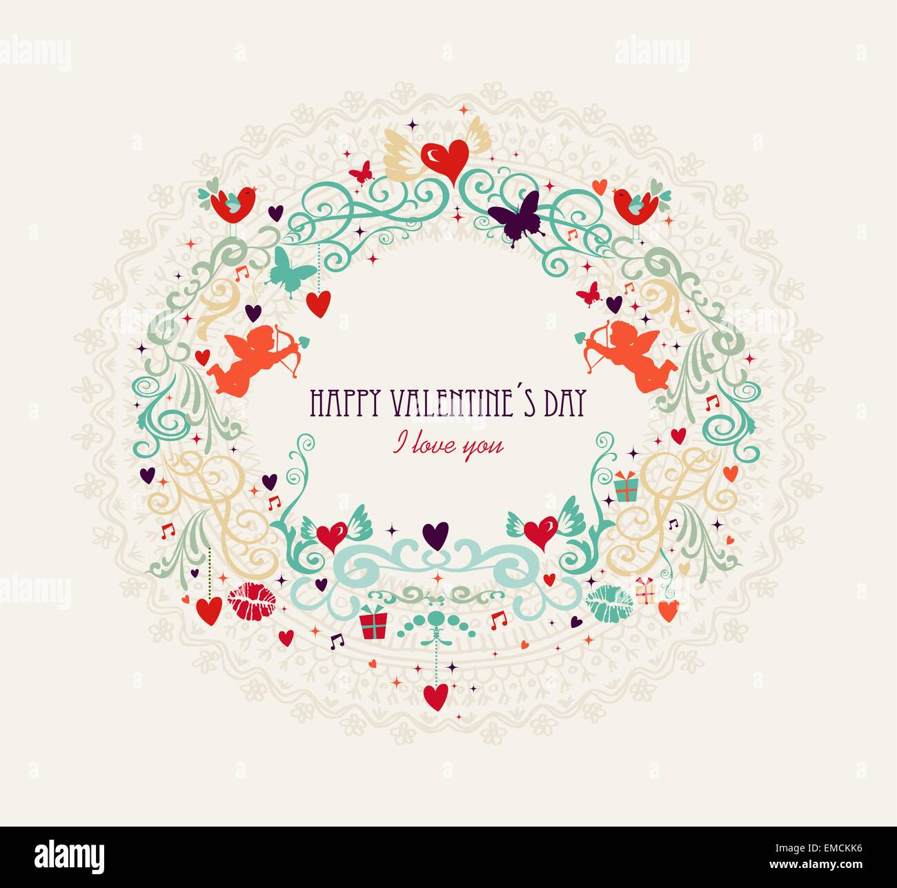 Valentines gift composition on Stock Vector Images - Alamy
