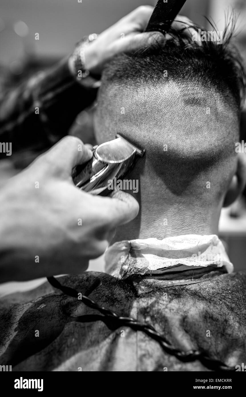 Back of the head Black and White Stock Photos & Images - Alamy