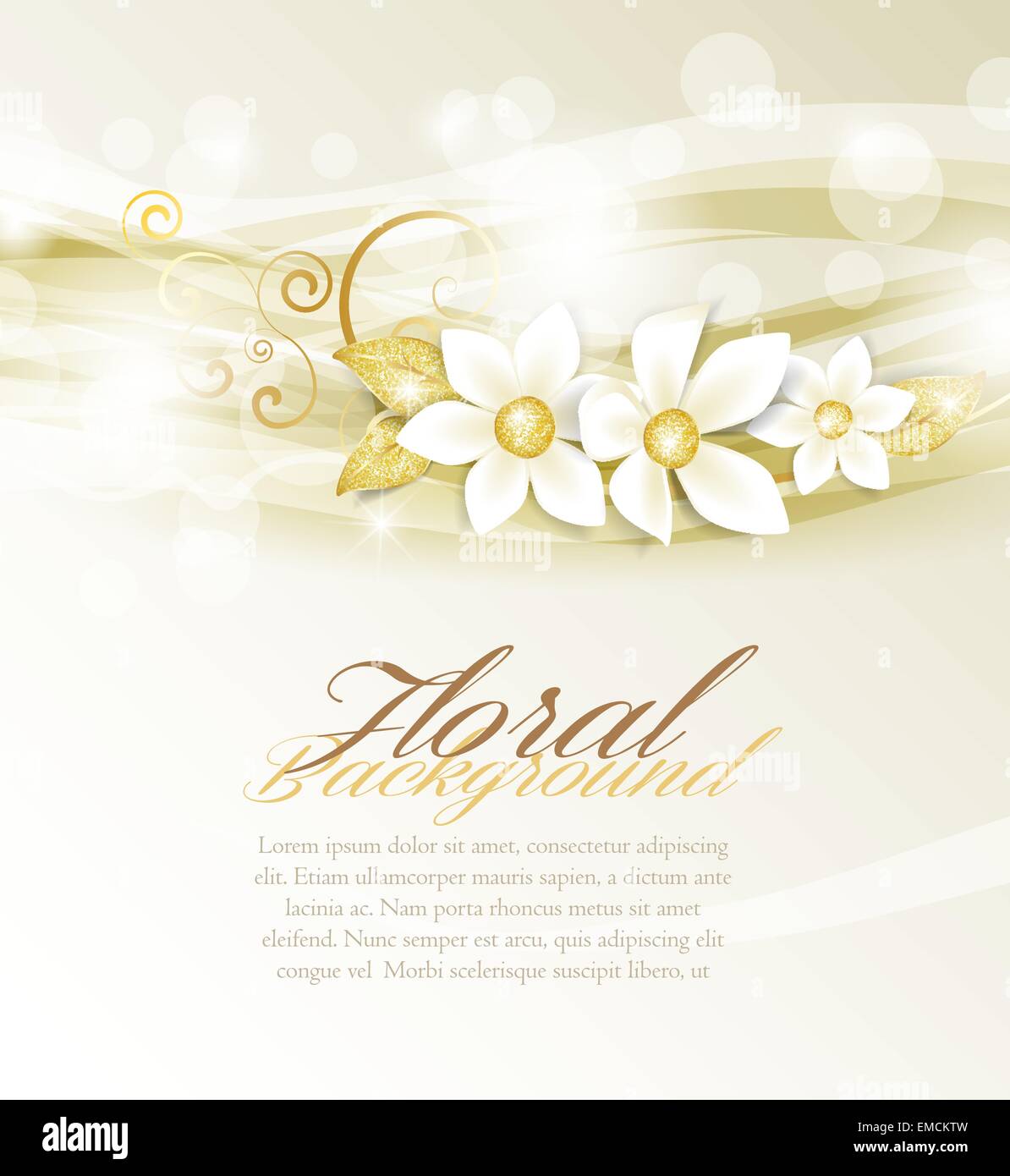 White flowers border Stock Vector Images - Alamy