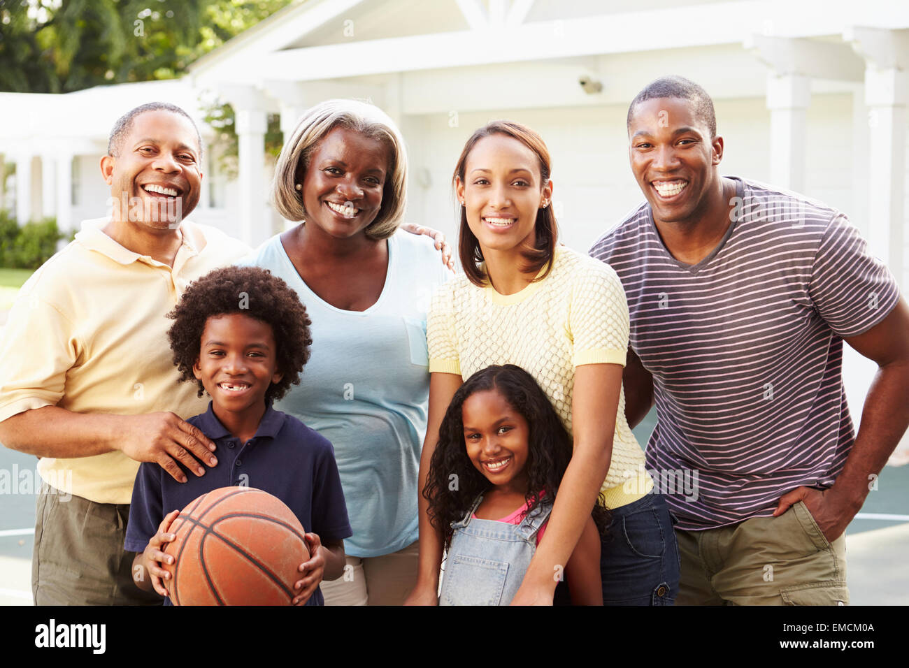 Multi Generation Family Playing Basketball Together Stock Photo - Alamy