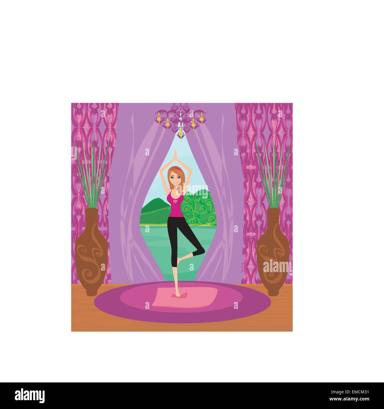 Yoga peace woman in Cut Out Stock Images & Pictures - Alamy