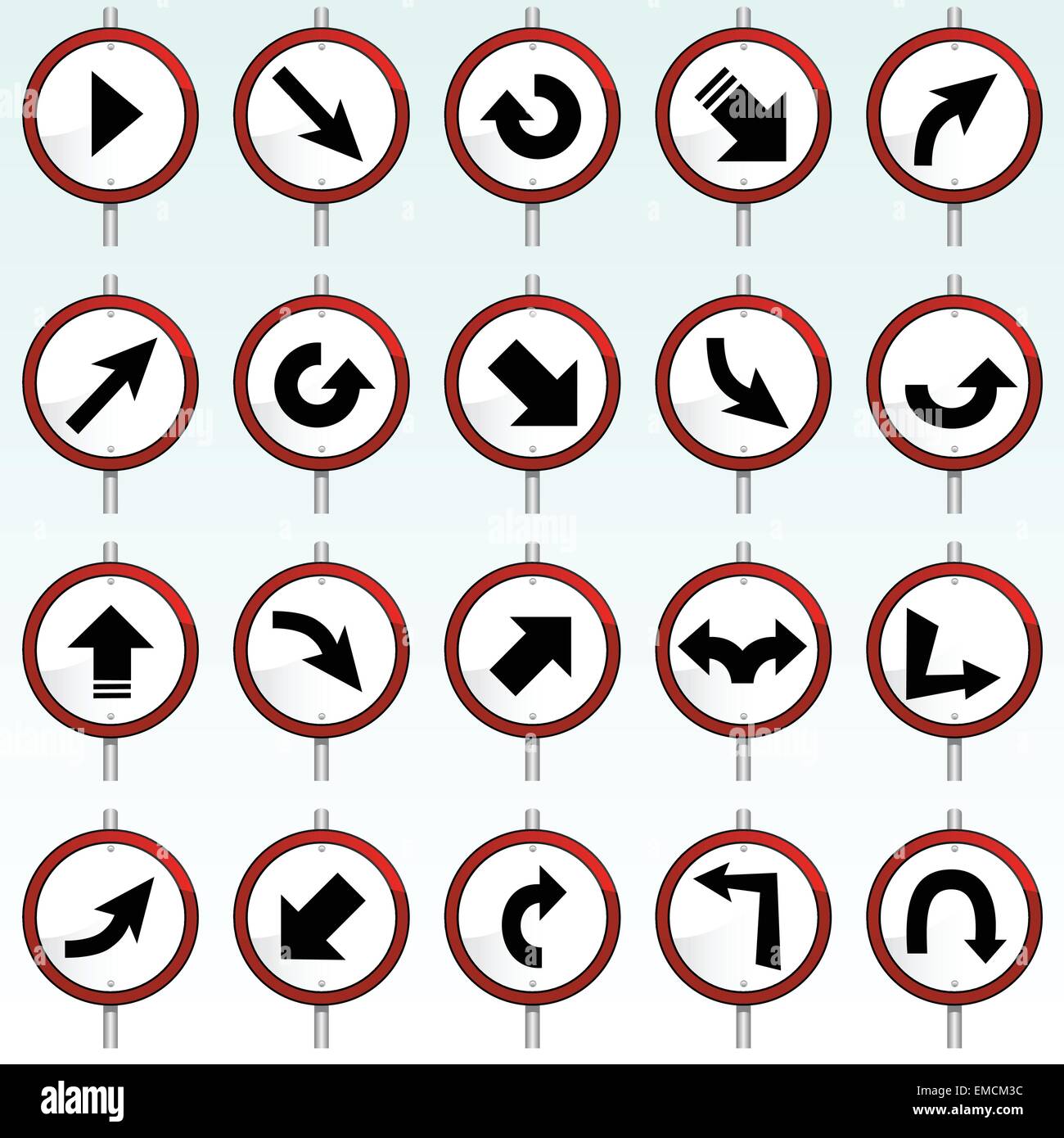 Set of road safety signs hi-res stock photography and images - Alamy