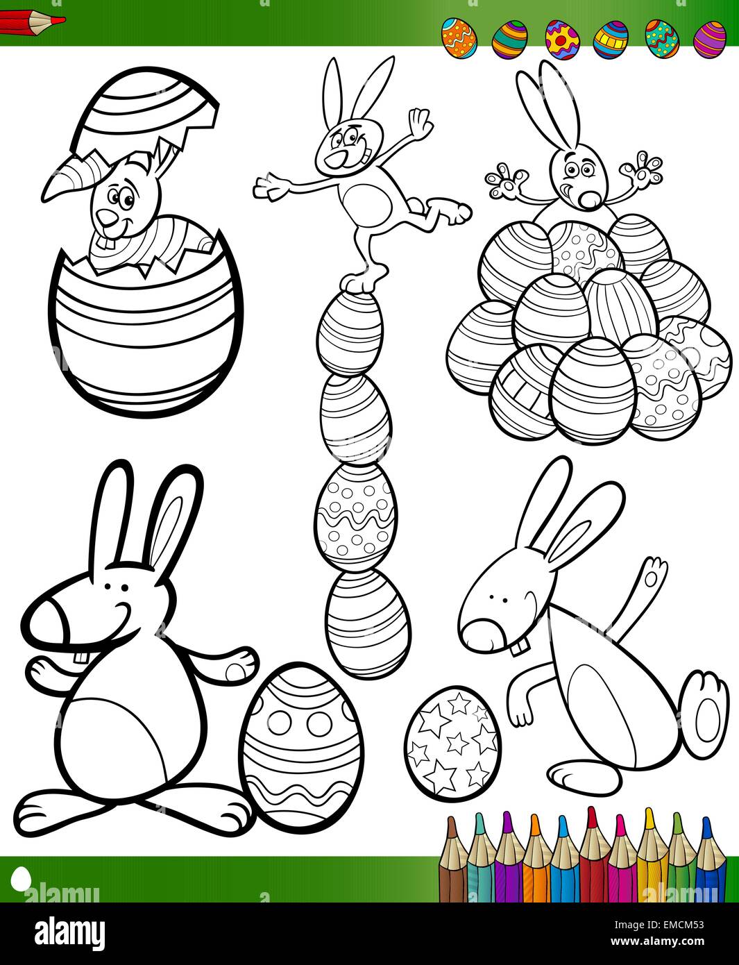 easter cartoons for coloring book Stock Vector Image & Art - Alamy