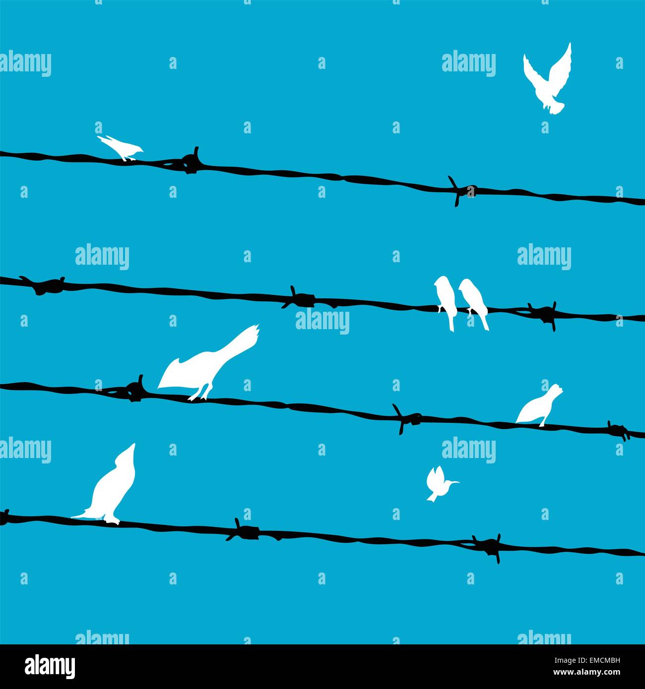 Birds on Wires Stock Vector Image & Art - Alamy