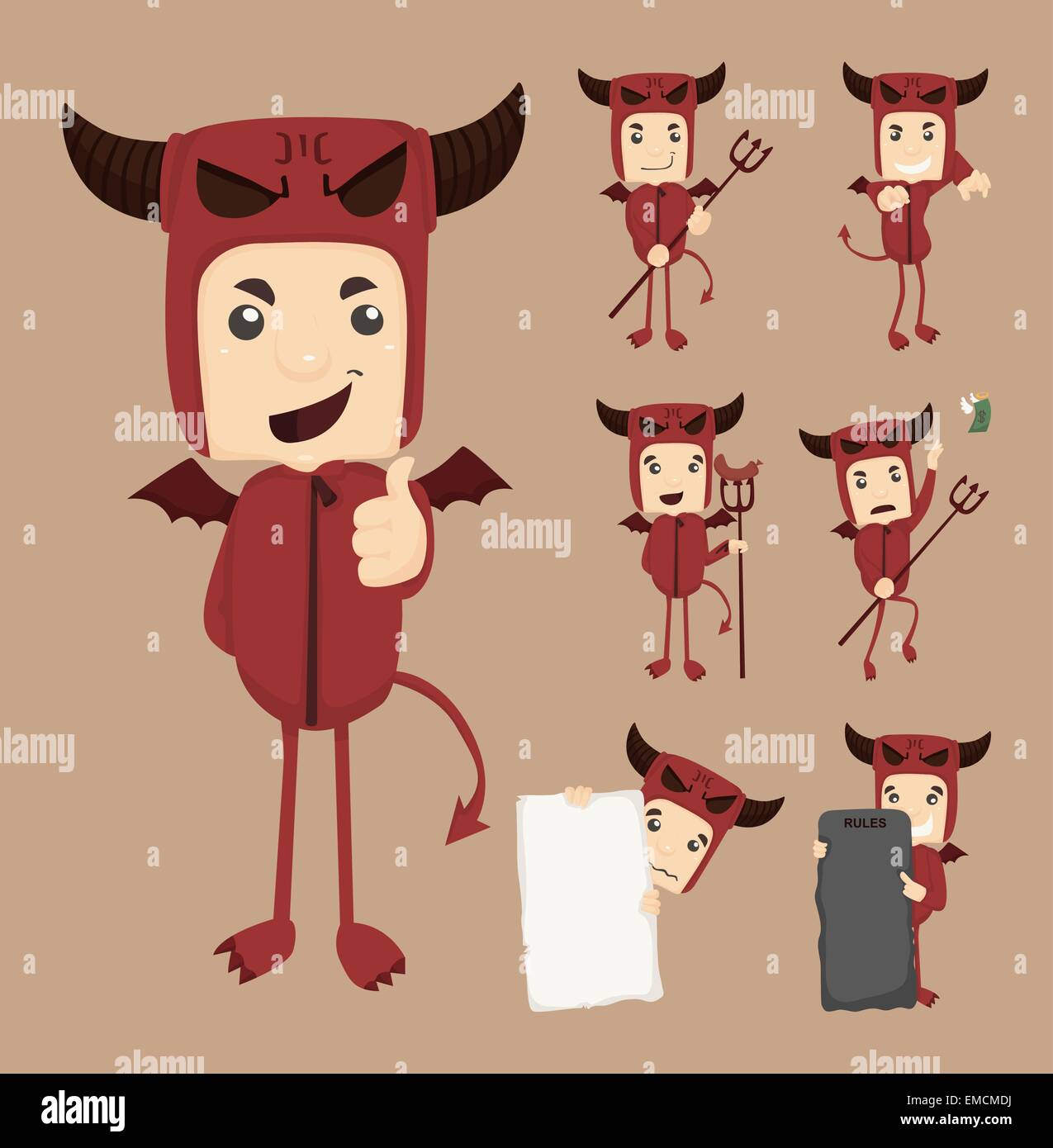 Set of devil characters poses Stock Vector Image & Art - Alamy