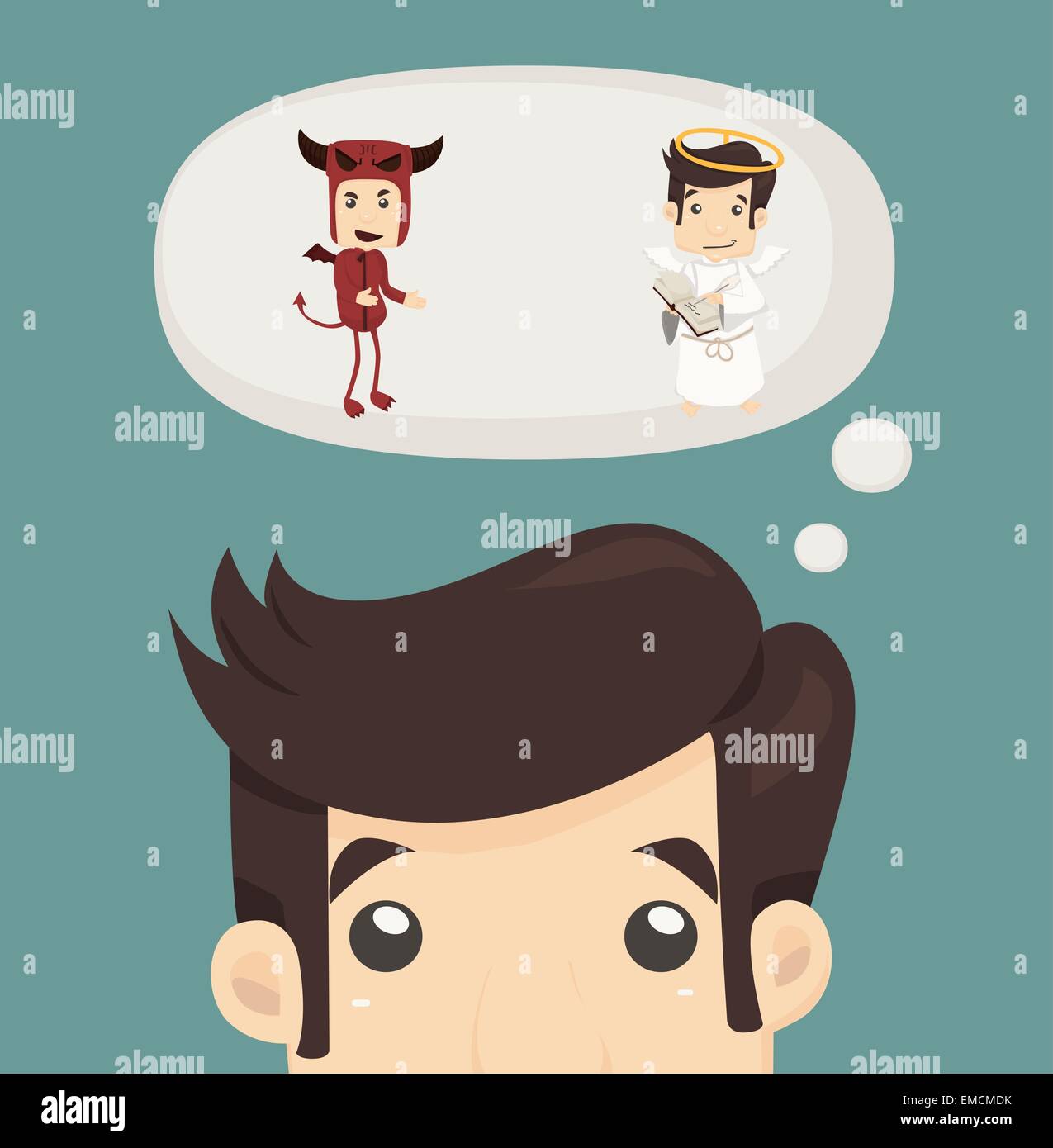 Devil thinking Stock Vector Images - Alamy
