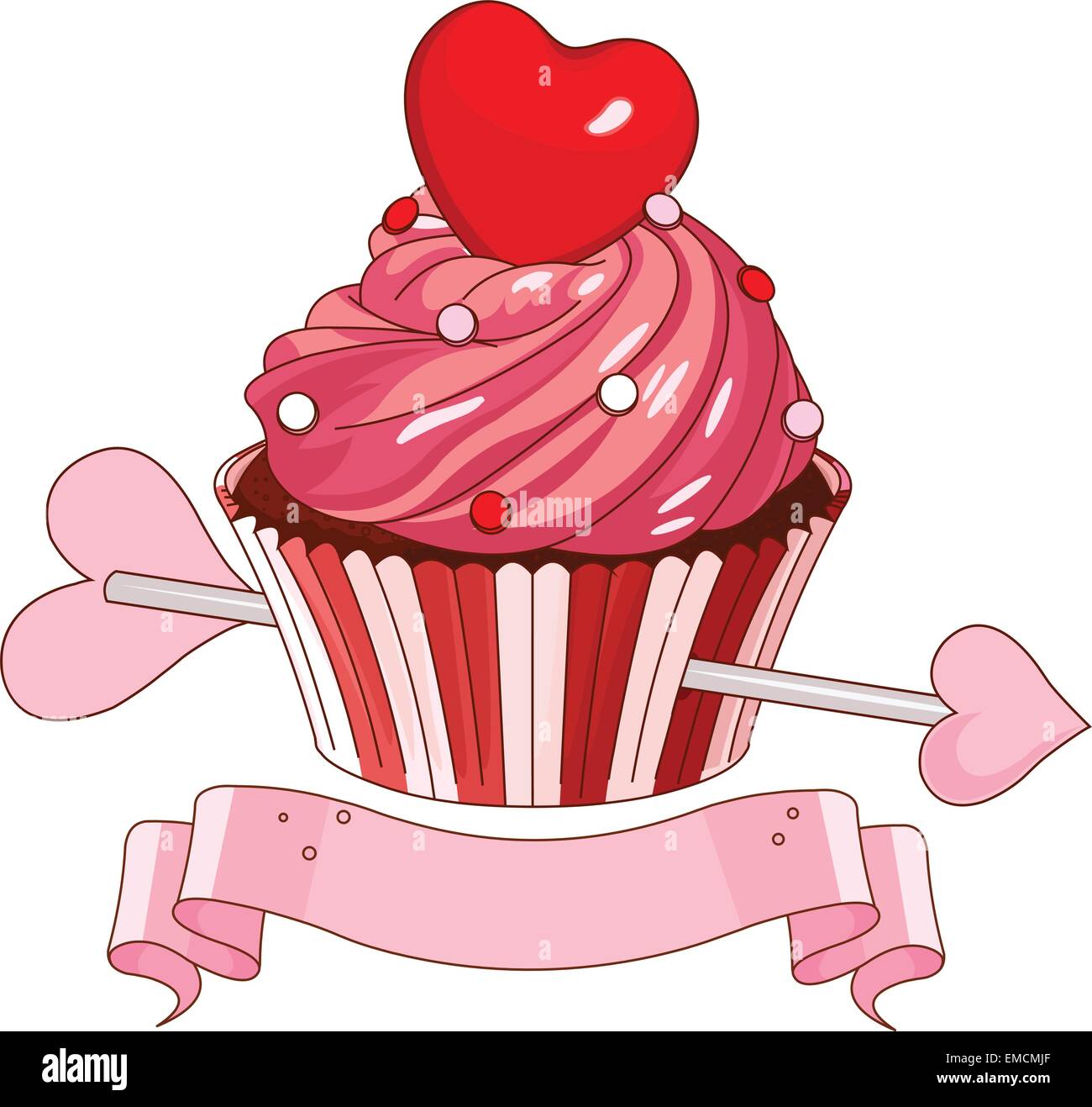 Cartoon love heart cupcake hi-res stock photography and images - Alamy