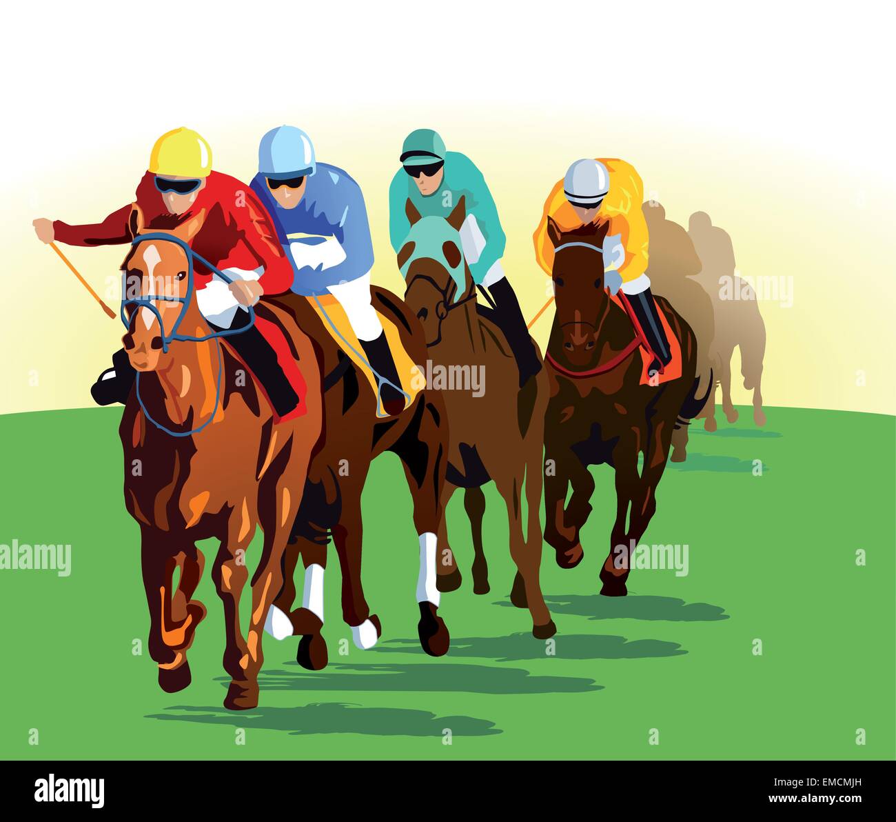 Saddle horse riding line Stock Vector Images - Alamy