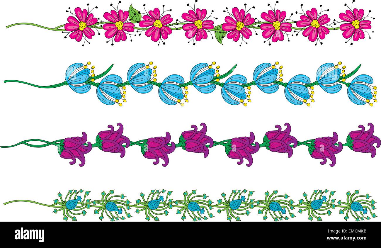 Floral border illustrated hi-res stock photography and images - Alamy