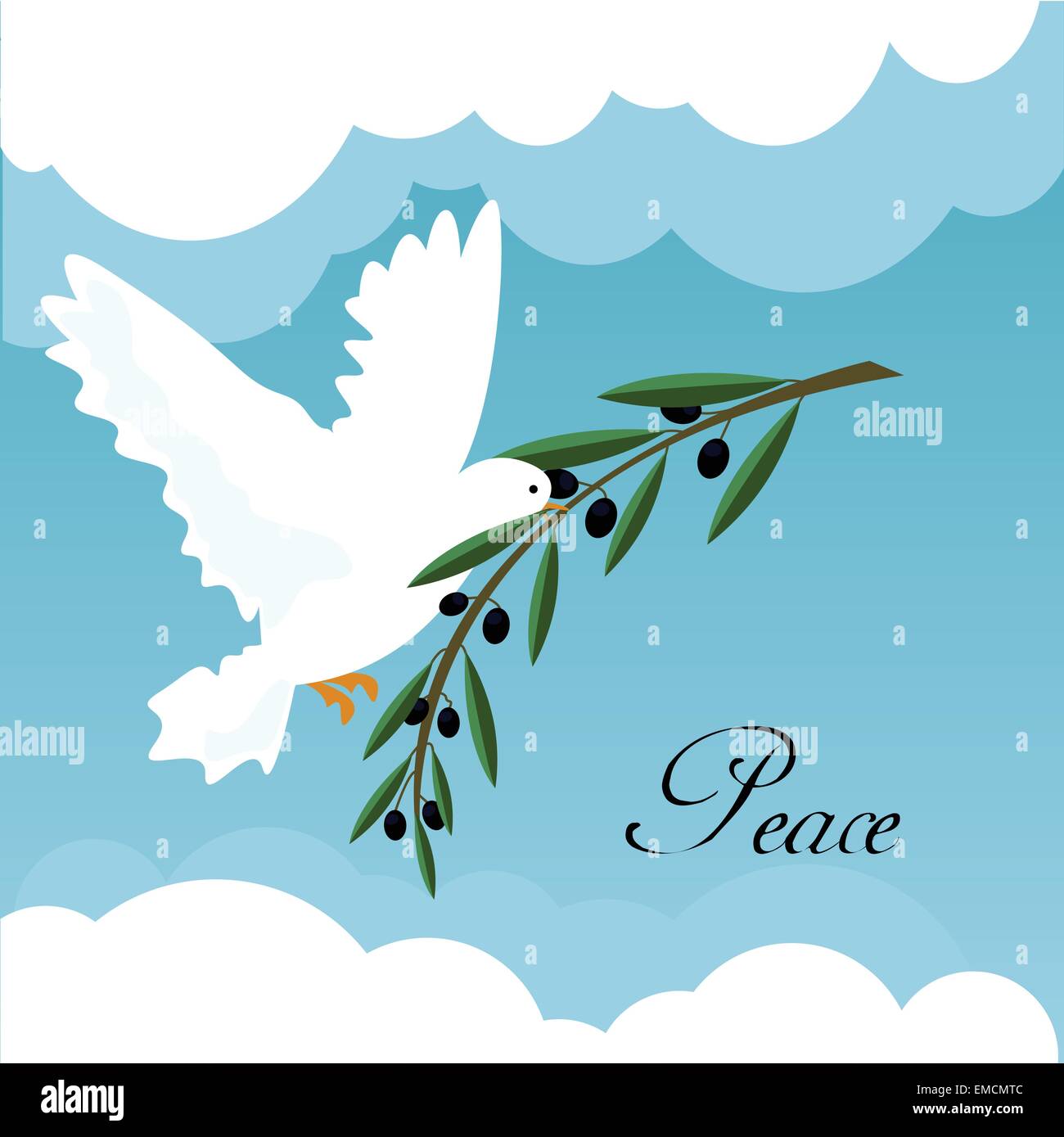 Flying dove peace olive Stock Vector Images - Alamy