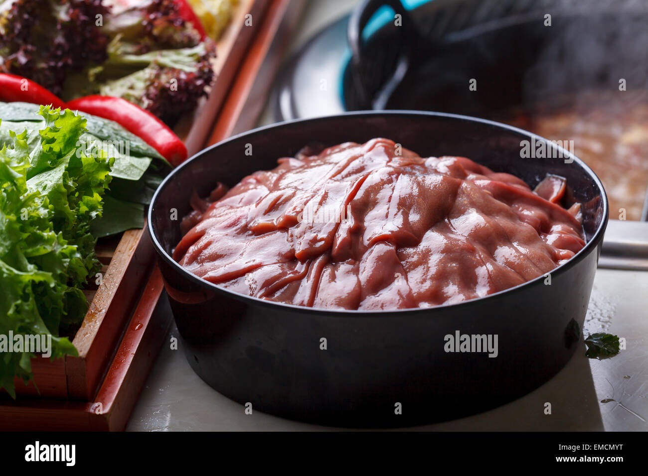 Pig Kidneys Chinese Hot Pot Dishes Stock Photo Alamy