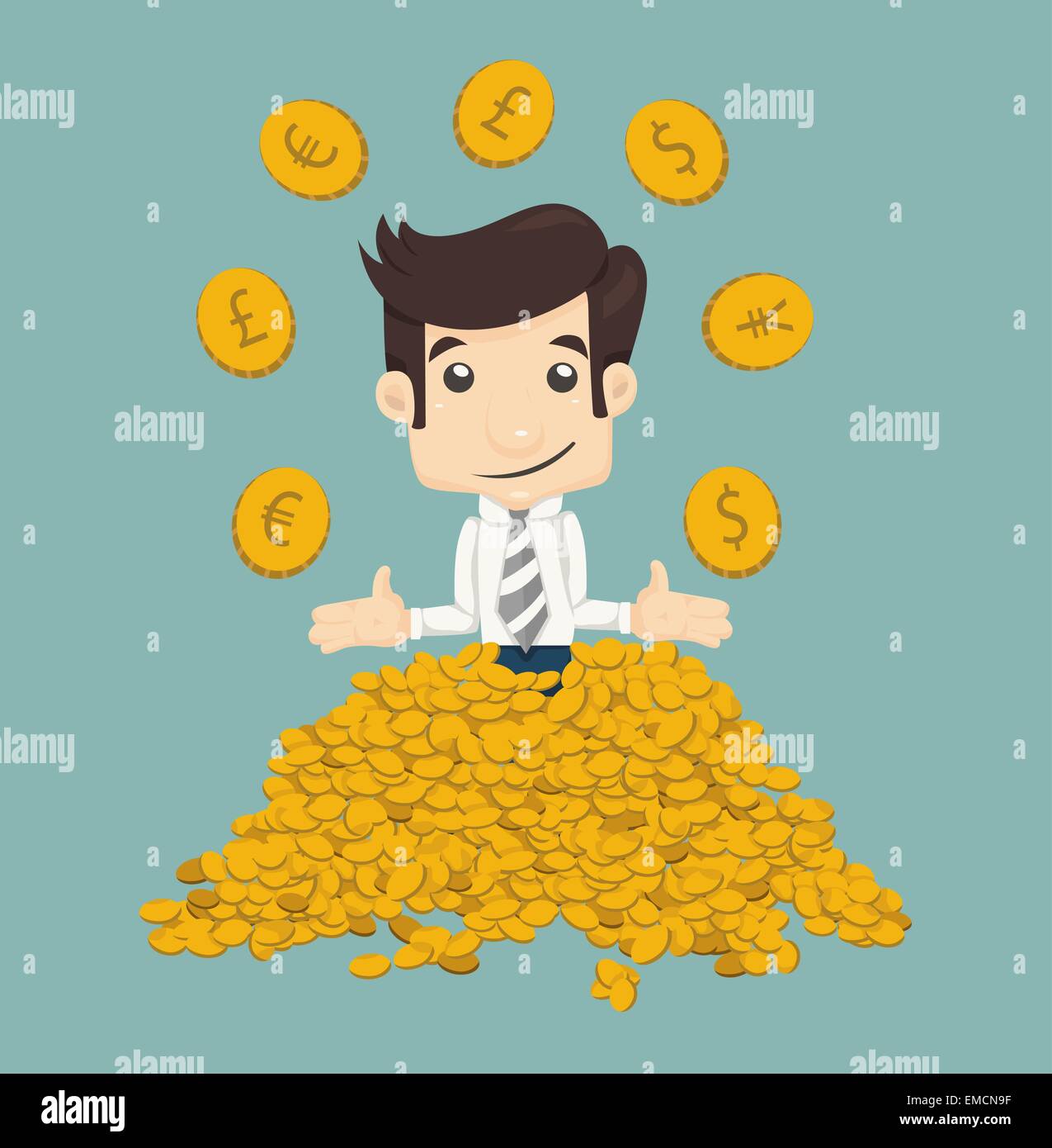 Wealth and happiness Stock Vector Images - Alamy