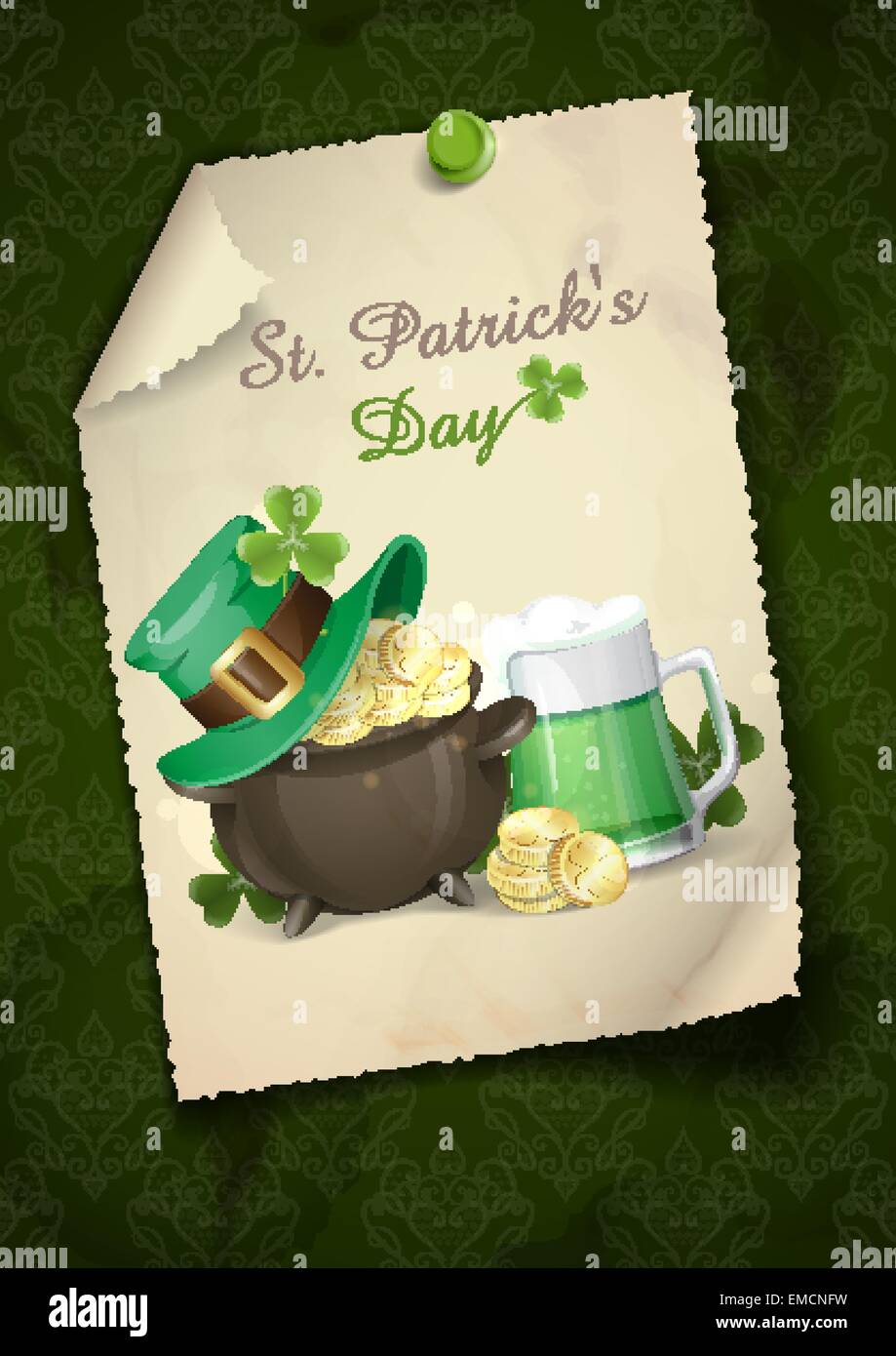 St patricks day pattern hat Stock Vector Images - Alamy