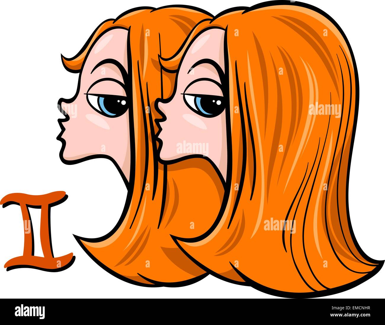 gemini or the twins zodiac sign Stock Vector Image & Art - Alamy