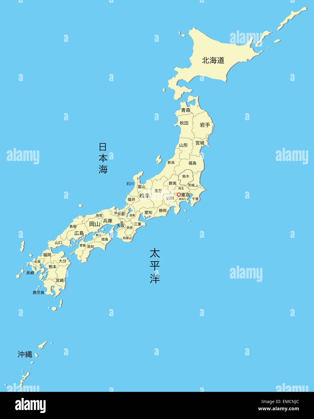 Map of Japan Stock Vector Image & Art - Alamy