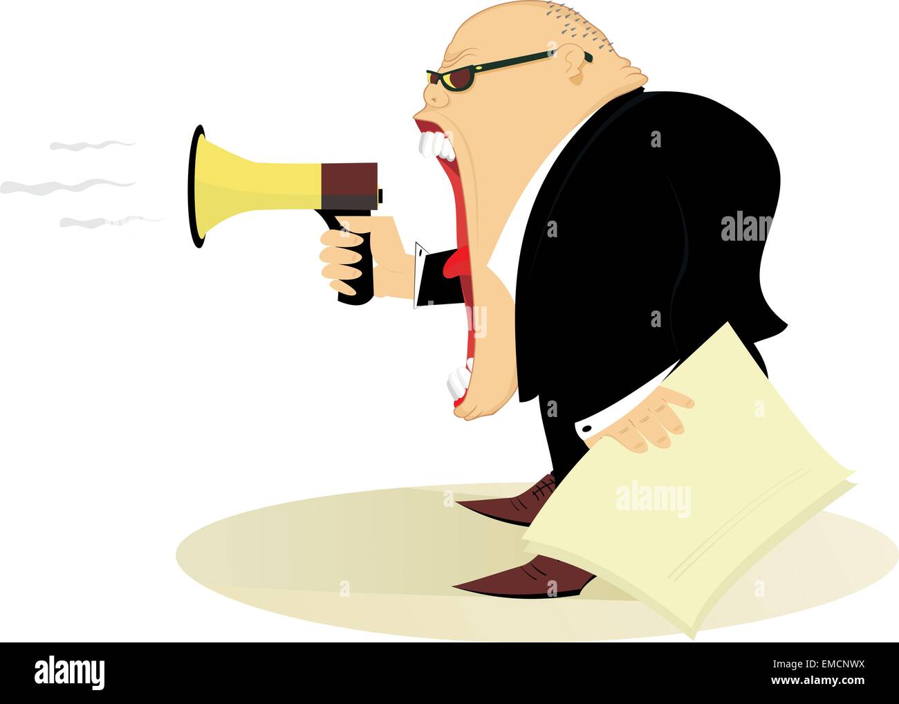 Angry boss glasses man Stock Vector Images - Alamy