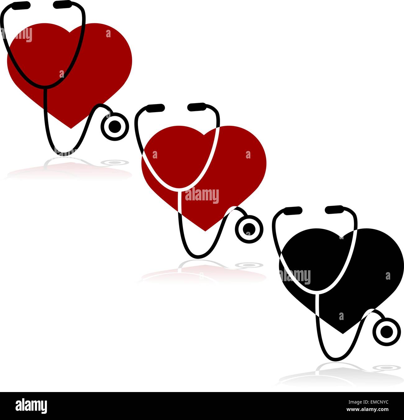 Heart with stethoscope Stock Vector Images - Alamy