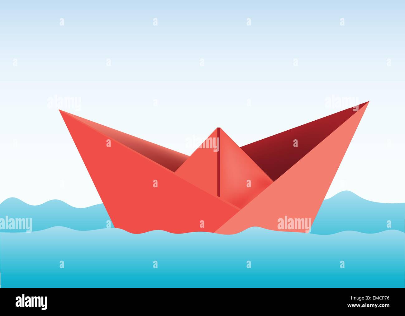 Paper origami boat Stock Vector Images - Alamy