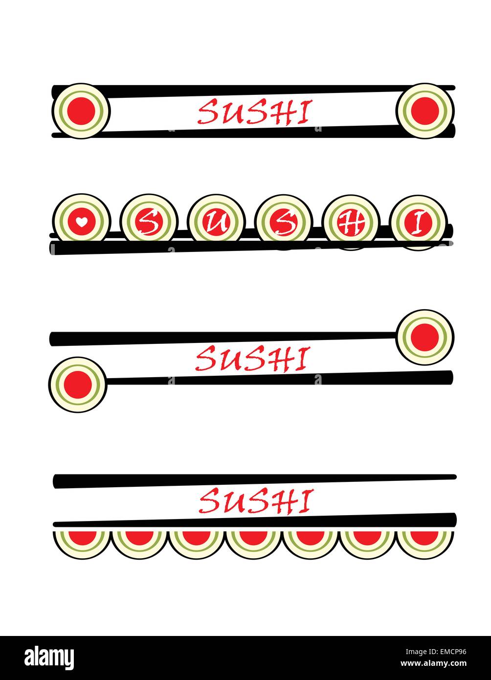 Sushi roll salmon green Stock Vector Images - Alamy