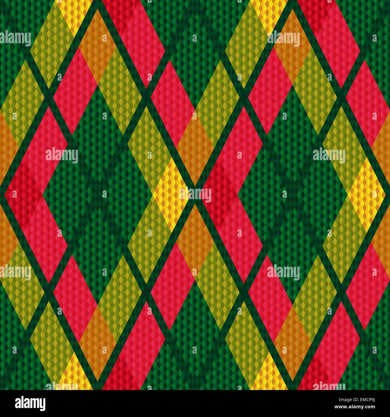 Rhombic tartan green and red fabric seamless texture Stock Vector Image ...