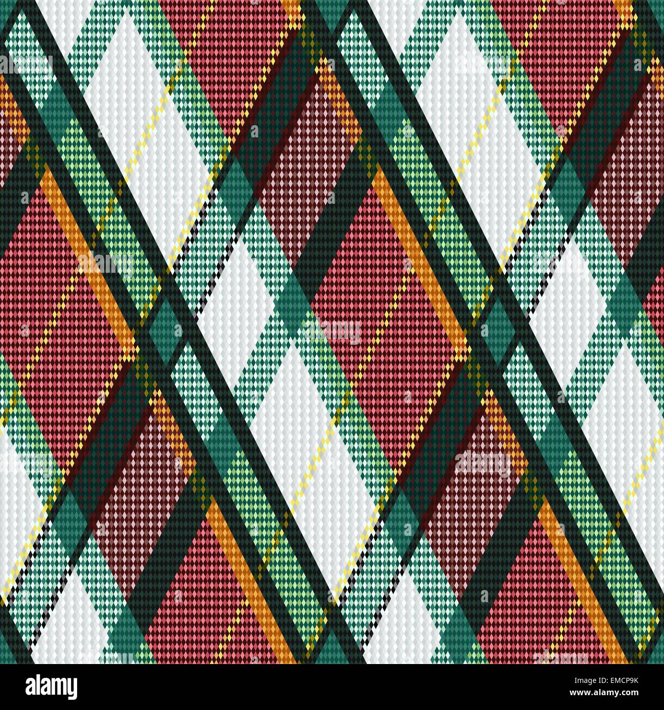 Rhombic tartan green, white and brown fabric seamless texture Stock ...