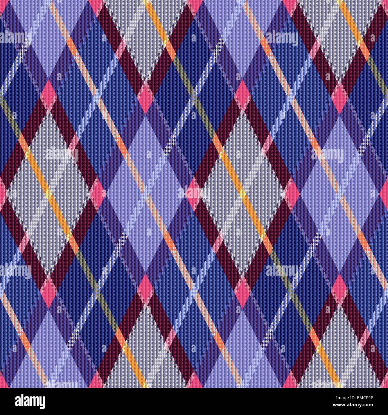 Rhombic tartan blue and pink fabric seamless texture Stock Vector Image ...