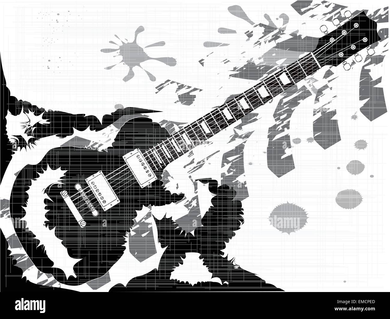 Scratched guitar Stock Vector Images - Alamy