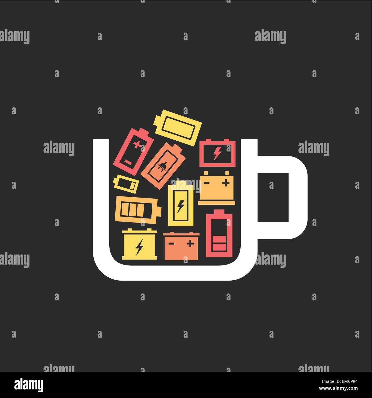 Battery a cup Stock Vector Image & Art - Alamy