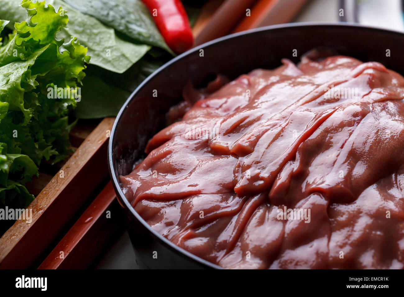 Pig kidneys, Chinese Hot pot dishes Stock Photo - Alamy