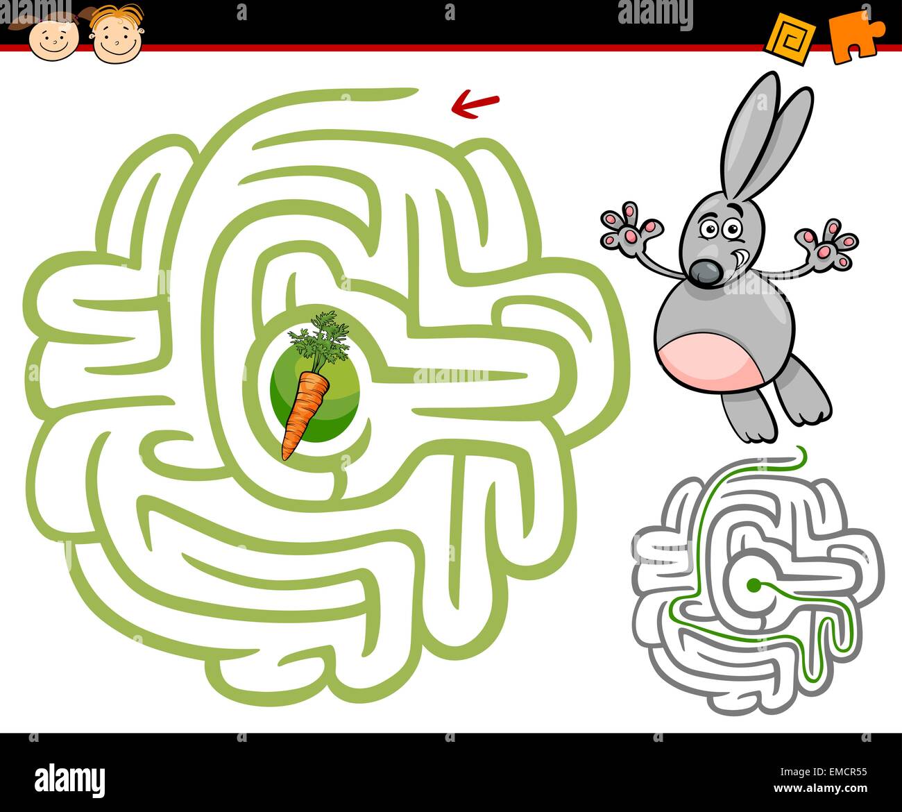 cartoon maze or labyrinth game Stock Vector Image & Art - Alamy