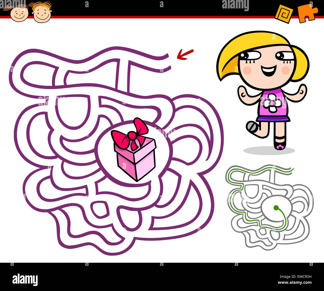 cartoon maze or labyrinth game Stock Vector Image & Art - Alamy
