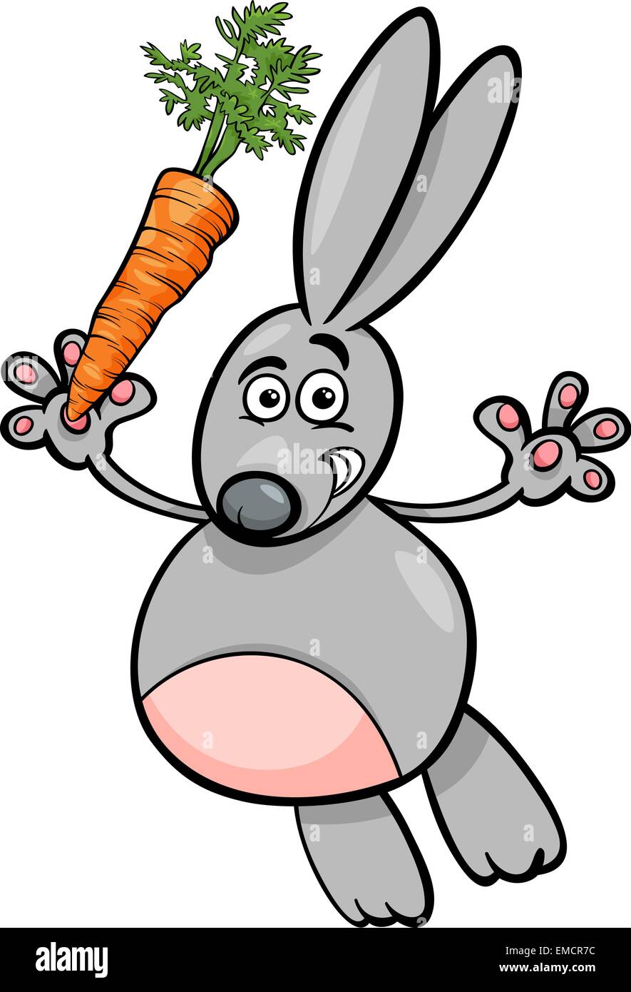 rabbit with carrot cartoon illustration Stock Vector Image & Art - Alamy
