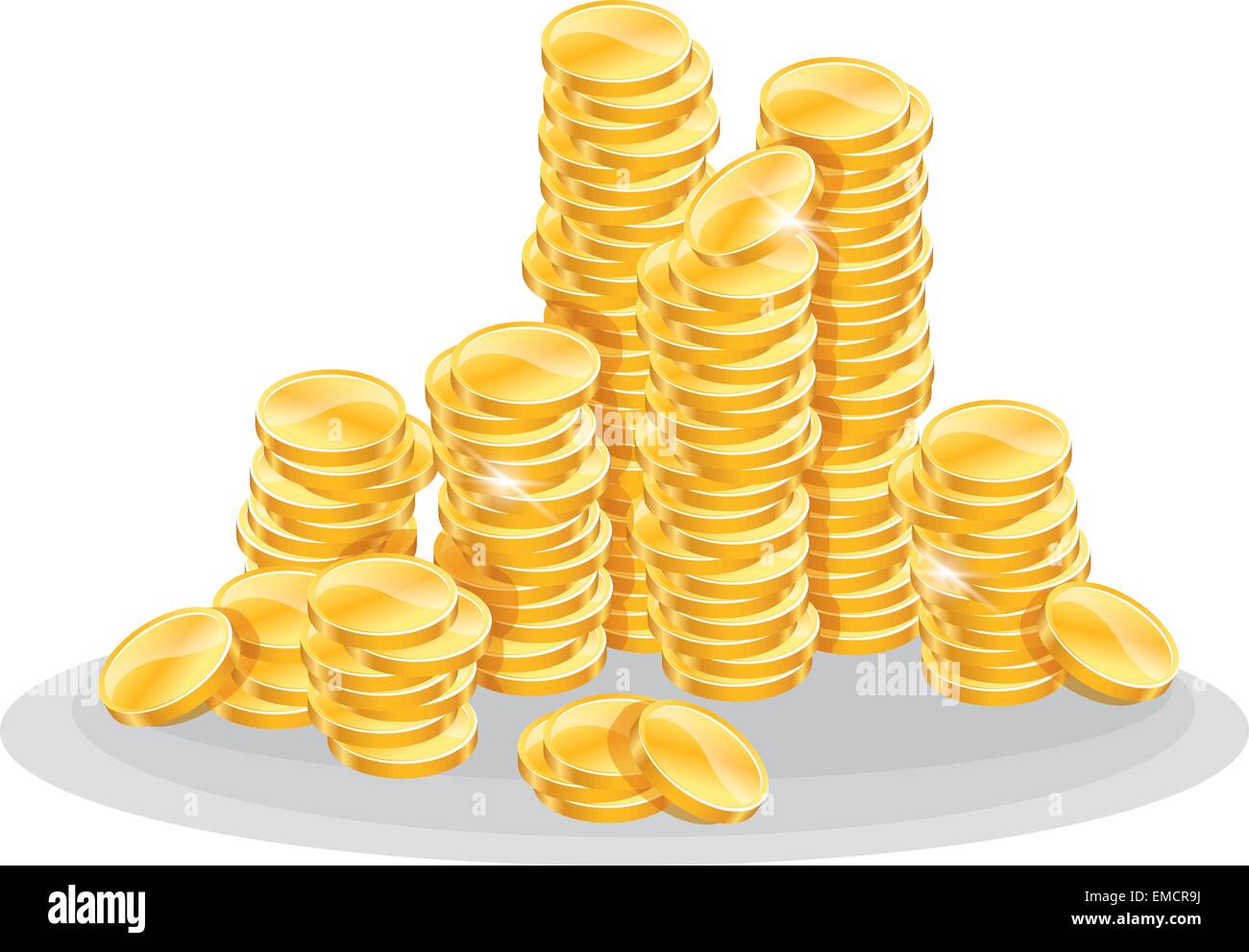 Falling stack coins background Stock Vector Images - Alamy